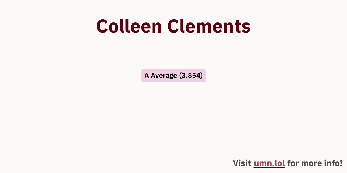 Colleen Clements | GopherGrades