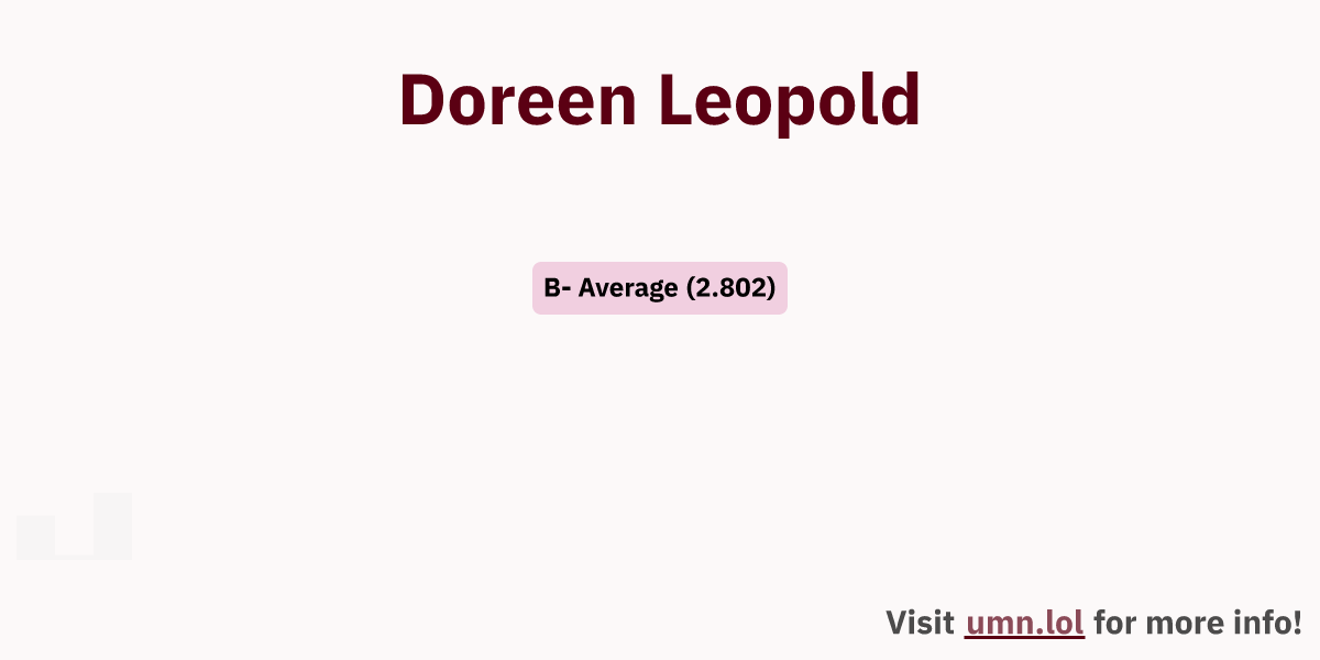 Doreen Leopold | GopherGrades