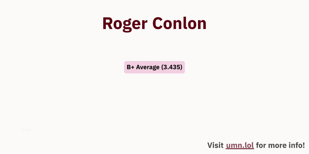 Roger Conlon | GopherGrades