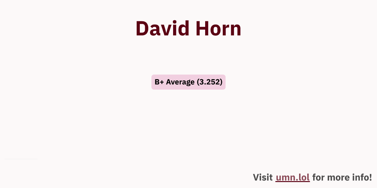 David Horn | GopherGrades