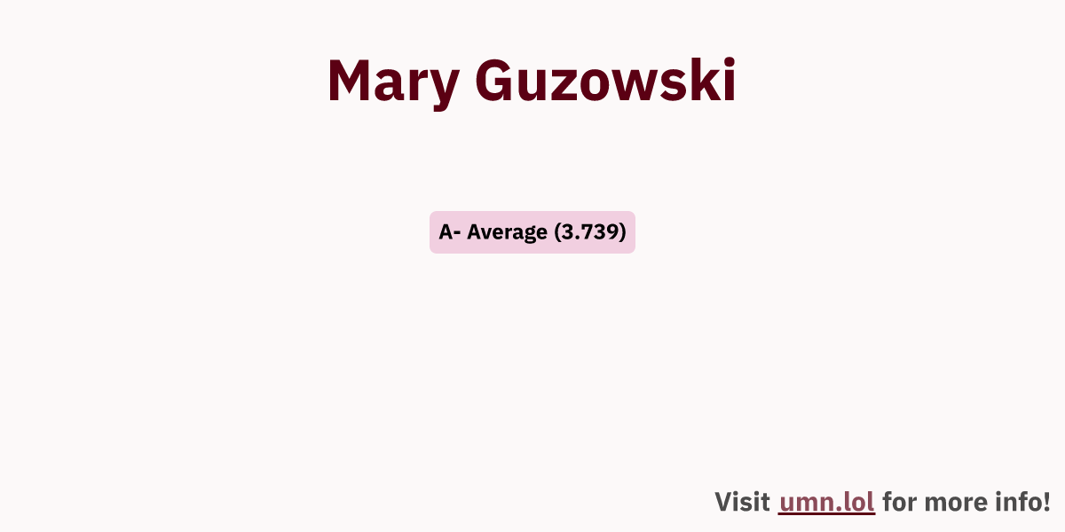 Mary Guzowski | GopherGrades