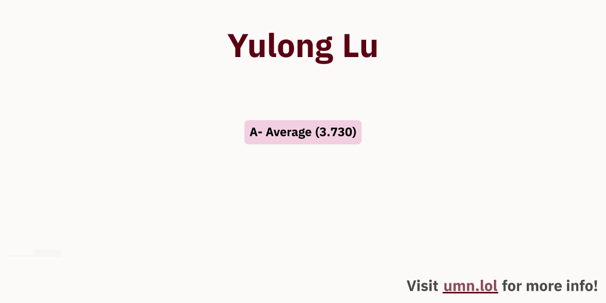 Yulong Lu | GopherGrades